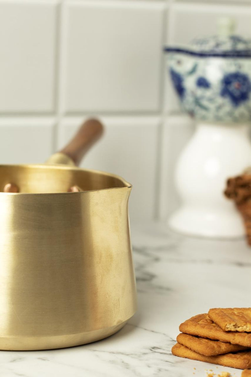 Bronze Chai Pan with a Teak Wooden Handle – Curated Products Private ...