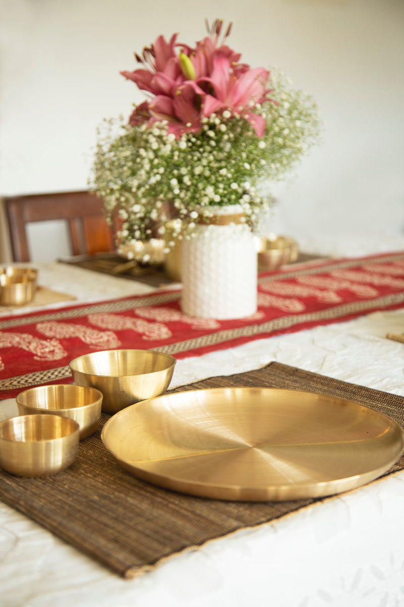 Kansa/Bronze Plate set ( Plate + 3 Katori ) – Curated Products Private ...