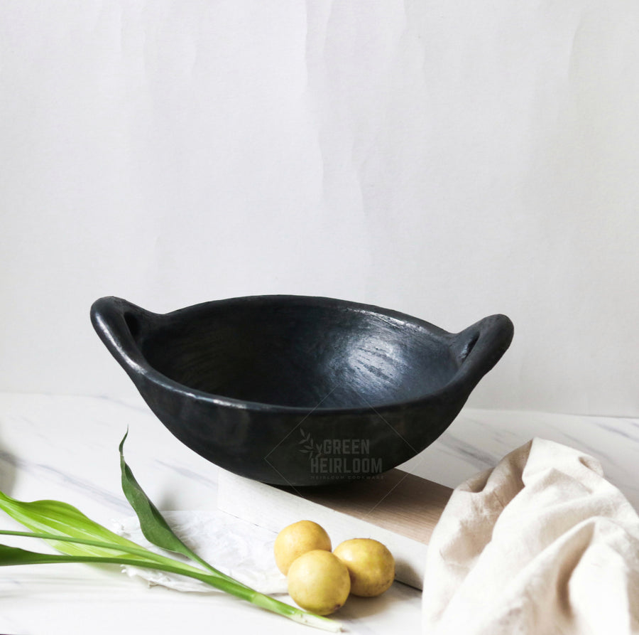 Buy High Grade Blackened Clay Kadai/Wok Online - Greenheirloom ...